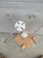 China White And Black IV Pole Hospital Stainless Steel Infusion Stand With Hooks for sale