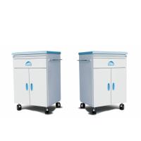 China Blue hospital bedside table with four wheels for hospital use for sale