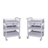 China ABS Injection Molding Nursing Two Layers 923mm Hospital Instrument Trolley for sale