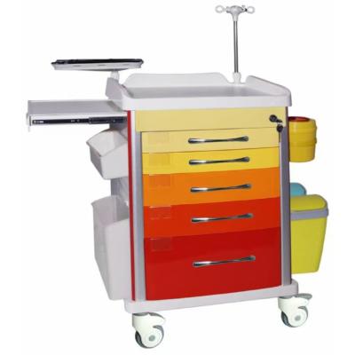 China Red Dispensing Anesthesia Cart Aluminum Steel ABS Material for sale