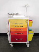 China Red Dispensing Anesthesia Cart Aluminum Steel ABS Material for sale