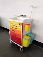 China Red Dispensing Anesthesia Cart Aluminum Steel ABS Material for sale
