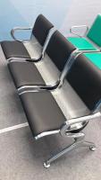 China PU Material Black Hospital Waiting Area Chairs Hospital Dedicated for sale