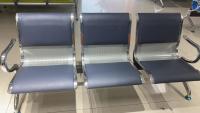 China PU Material Black Hospital Waiting Area Chairs Hospital Dedicated for sale