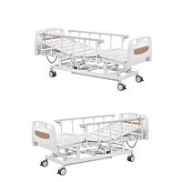 China Three Functions Electric Nursing Bed With Central Locking White Metal for sale