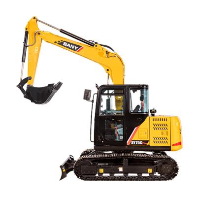 China Max Digging Radius 6240 SANY SY75C Pro 7tons Hydraulic Crawler Used Small Excavator for sale