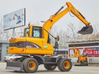 China 6 Ton Mini Wheel Excavator with Hydraulic Valve and Moving Wheel for sale