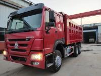China HOWO 6x4 371hp 30 Tons Red Tipper Truck Dump Truck with WEICHAI Engine and 3 Passengers for sale