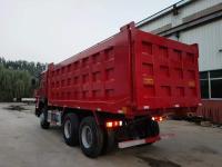 China HOWO 6x4 371hp 30 Tons Red Tipper Truck Dump Truck with WEICHAI Engine and 3 Passengers for sale