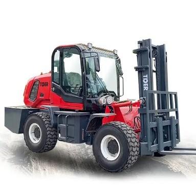 China 3000kg Load Capacity Used TDER 4WD All Terrain Forklift with Isuzu or Cummins EPA Engine for sale