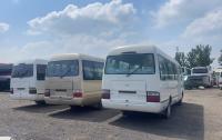 China 7m 30 Seater Toyo Ta Coaster Bus Engine Capacity 4L Overall Dimensions mm 7725x2000x2600 for sale