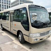 China Manual Transmission Type 30 Seats LHD/RHD Diesel Mini Coaster Bus with Luxury Design for sale