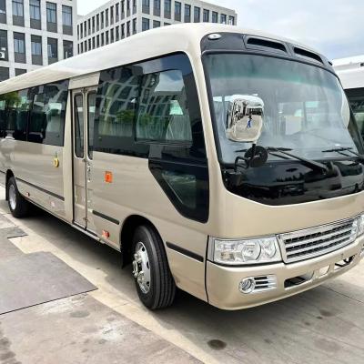 China Manual Transmission Type 30 Seats LHD/RHD Diesel Mini Coaster Bus with Luxury Design for sale