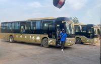 China Stock of 65 Seats LHD Tour Bus with Euro 3 Emission Standard and Leaf Spring Suspension for sale