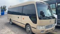 China 1690/1490mm Front/Rear Track High Roof Coaster Bus with 23 6 Seats and Diesel Engine for sale