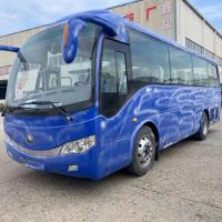 China 35 Seats Tour Bus Coach Luxury Used Mini Passenger Bus Power Steering Deisel Fuel for sale
