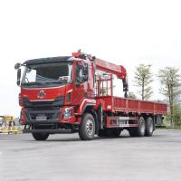 China Hydraulic Pulling Flatbed Truck-Mounted Crane 8 Ton 10 Tyre Crane Truck with Tray for sale