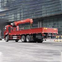 China Hydraulic Pulling Flatbed Truck-Mounted Crane 8 Ton 10 Tyre Crane Truck with Tray for sale