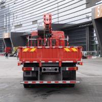 China Hydraulic Pulling Flatbed Truck-Mounted Crane 8 Ton 10 Tyre Crane Truck with Tray for sale