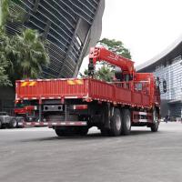China Hydraulic Pulling Flatbed Truck-Mounted Crane 8 Ton 10 Tyre Crane Truck with Tray for sale
