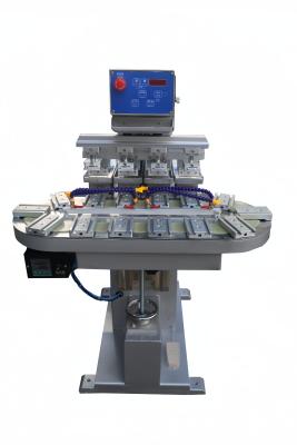 China 4 Color 12 Station Semi Automatic Pad Printer Turntable SMC Pneumatic for sale