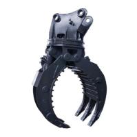 China Q355Mn Steel Hydraulic Log Grab Excavator Grapple 450kg 1500mm Jaw Opening for sale