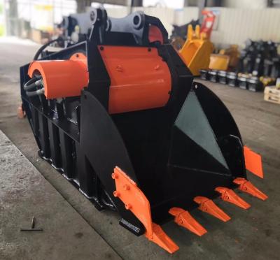 China 1-8m3 High Strength Steel Excavator Rock Crusher Bucket 350 Bar for 12-22 Ton for sale