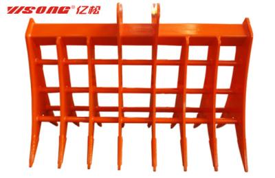 China Excavator Bucket Rake 1/2in Thick Tines for Landscaping Root Removal for sale