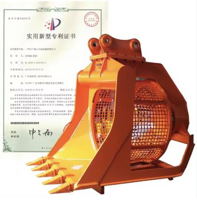 China Q355B Q690D NM400 Hardox450 Rotating Screening Bucket 1.1m3 for 5-120T Excavators for sale