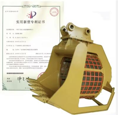 China Mini Excavator Rotating Screening Bucket 20-100mm Hole Size for 5-120T Excavators for sale
