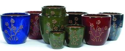 China Outdoor / Indoor Ceramic Terracotta Pots Planters GW8659 Set 4 for sale