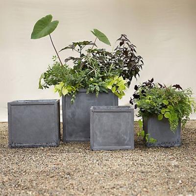 China Fiber Clay Pots, Outdoor Pots, Garden Pots DS09 // Cream, Dark Grey, Light Grey, for sale
