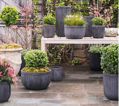 China Fiber Clay Pots, Outdoor Pots, Garden Pots FR21// Cream, Dark Grey, Light Grey, for sale