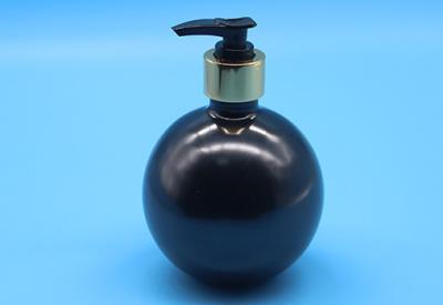 China Free samples 400ml black empty PET plastic ball shape lotion pump bottle for sale