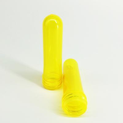 China 24mm Neck 25g Transparen Yellow PET Plastic Cosmetic Bottle Preform for sale