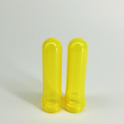 China 24mm Neck 25g Transparen Yellow PET Plastic Cosmetic Bottle Preform for sale