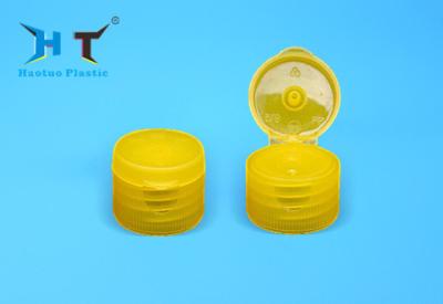 China Yellow Color Flip Top Plastic Caps , Non Spill 20mm Flip Top Caps for sale