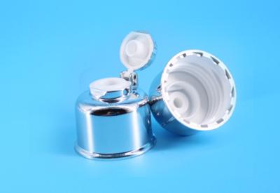 China Cosmetic Luxury UV Coat 24 410 Flip Top Cap Sliver Color OEM Service for sale