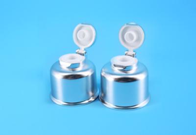 China Cosmetic Luxury UV Coat 24 410 Flip Top Cap Sliver Color OEM Service for sale