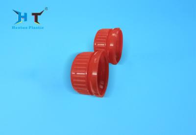 China PE 38mm Size Plastic Red Color Screw Anti-Theft Cap For Bottle With Ribbed for sale