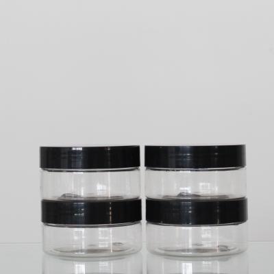 China Round Shape PET Plastic Jars Colorful 80 Ml Capacity With Screw Caps for sale