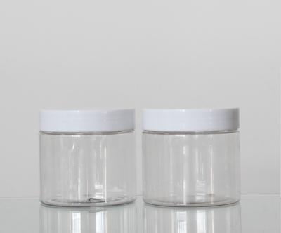 China Customized Design 180ml Clear Plastic Wide Mouth Jars Aluminum Or PP Cap for sale