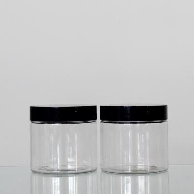 China Customized Design 180ml Clear Plastic Wide Mouth Jars Aluminum Or PP Cap for sale