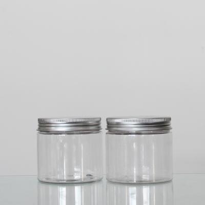 China Customized Design 180ml Clear Plastic Wide Mouth Jars Aluminum Or PP Cap for sale