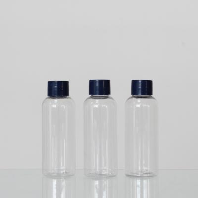 China Plastic 60ml Round Cosmetic Bottles With Different Kinds Of Cap Custom Color for sale