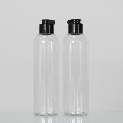 China Transparent Color PET Material 200ml Round Plastic Bottle Designers For Cosmetic for sale