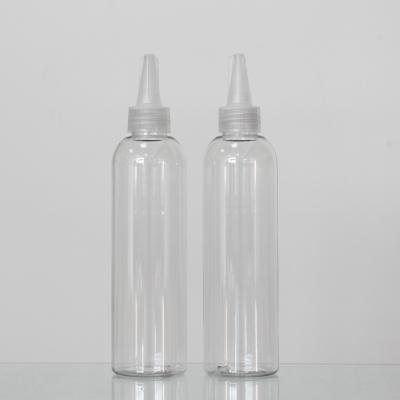 China Transparent Color PET Material 200ml Round Plastic Bottle Designers For Cosmetic for sale