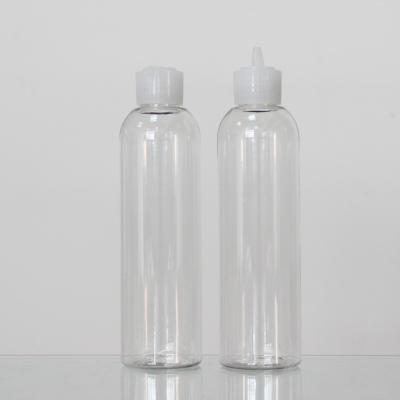 China Transparent Color PET Material 200ml Round Plastic Bottle Designers For Cosmetic for sale