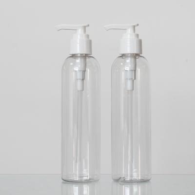 China Transparent Color PET Material 200ml Round Plastic Bottle Designers For Cosmetic for sale