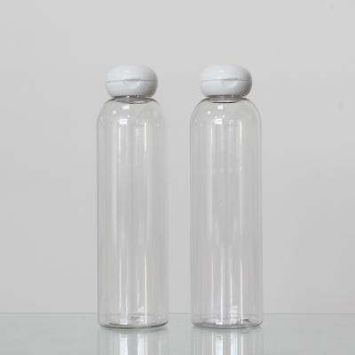 China Transparent Color PET Material 200ml Round Plastic Bottle Designers For Cosmetic for sale